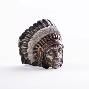 Native American Ring 925 Sterling Silver With 24K Gold Inlay Indian ...