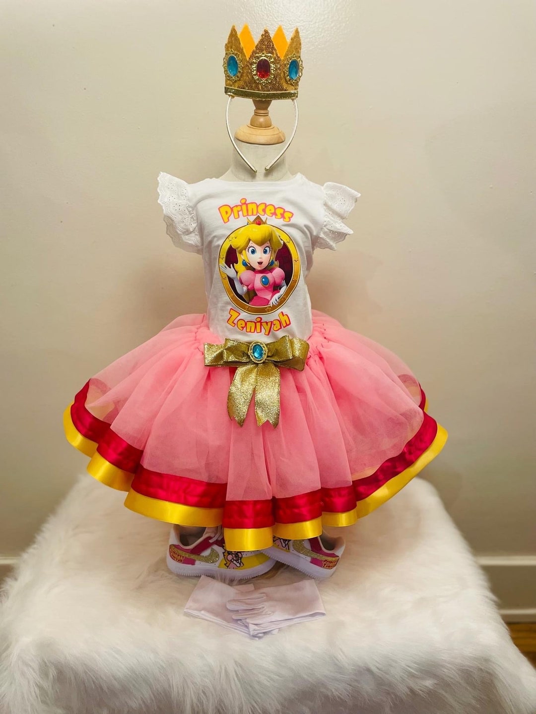 Princess Peach Outfit, Tutu Outfit , Super Mario Bros , Girl's Birthday ...