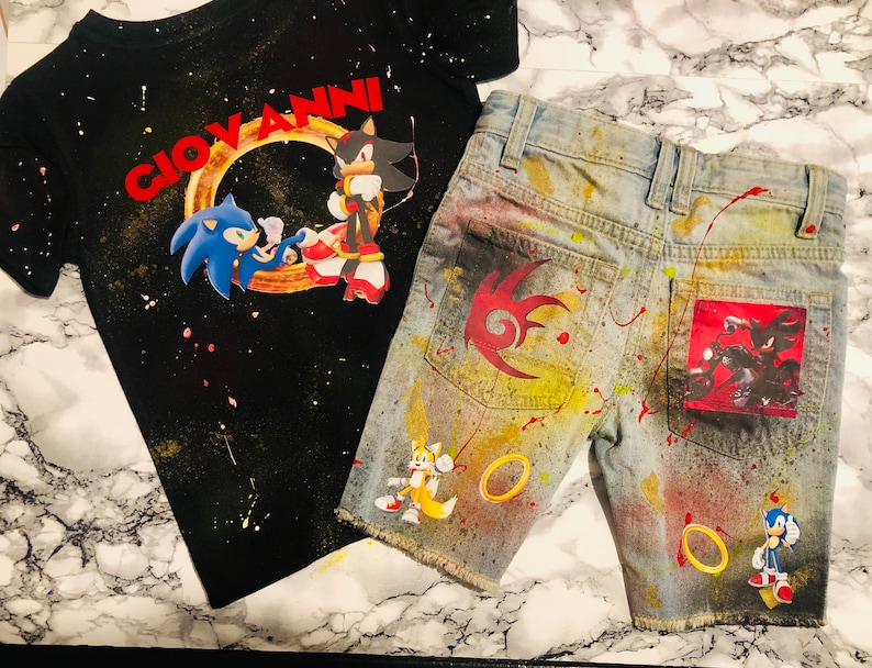Sonic Outfit Shadow Outfit Shadow Sonic Kids Outfit | Etsy