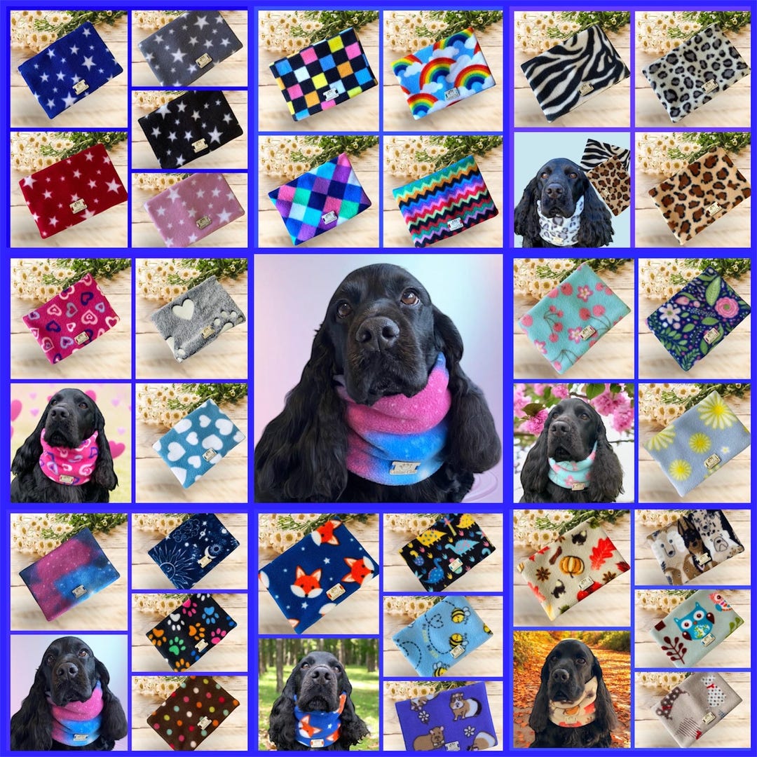 Polar Fleece Dog Snoods, 30 Designs, Neck Warmer, Dog Scarf - Etsy