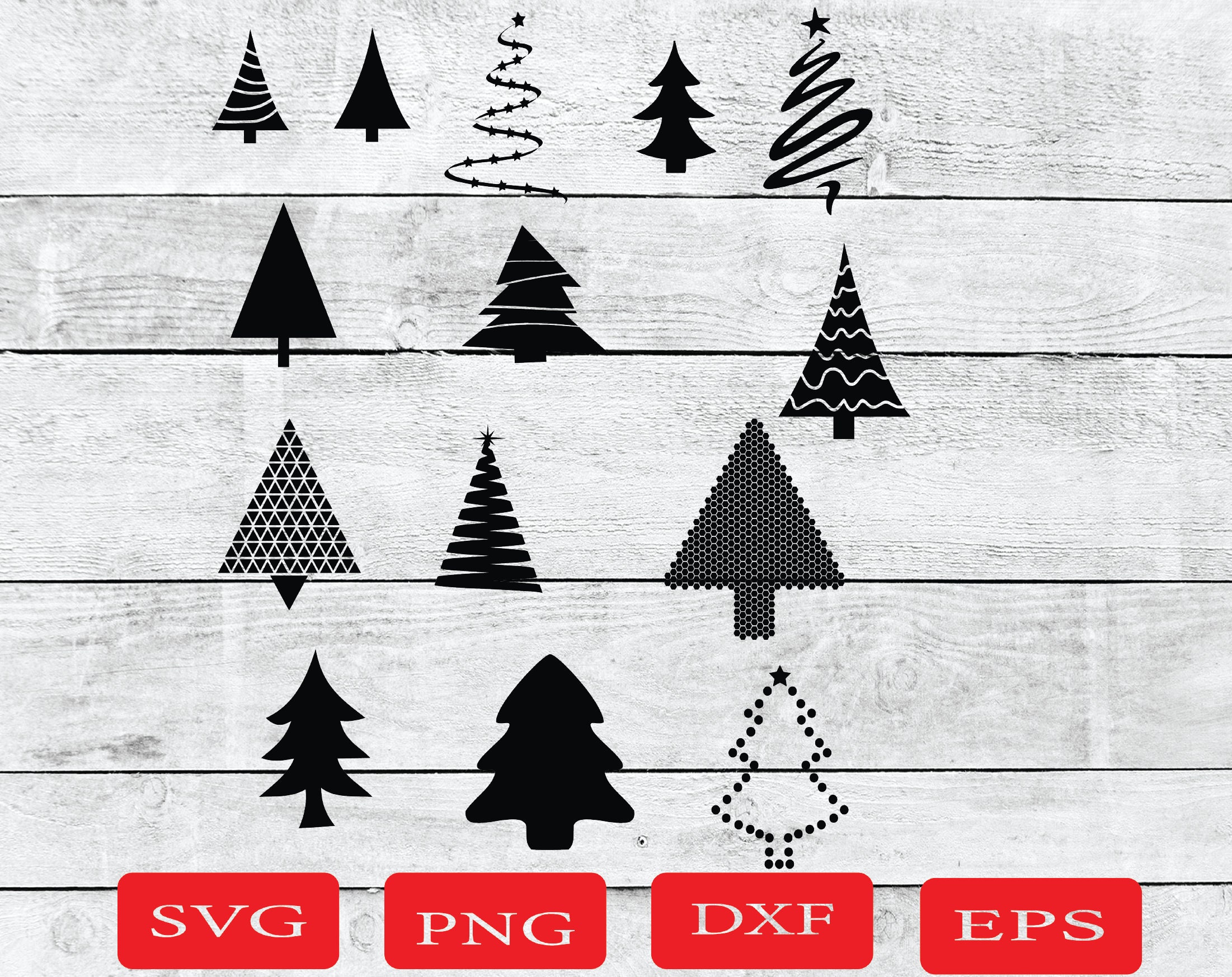 Christmas Tree Bundle Svg Christmas Tree Bundle Dxf Christmas Tree ...