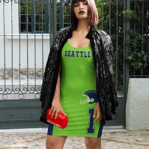 Seahawks Themed Super Fan Football Watch Party Dress - Etsy