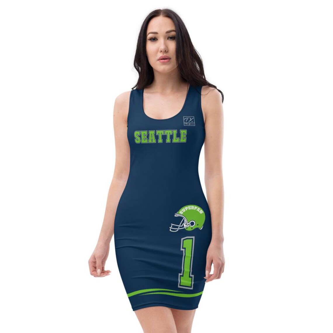 Seahawks Themed Super fan Football Watch Party Dress | Etsy