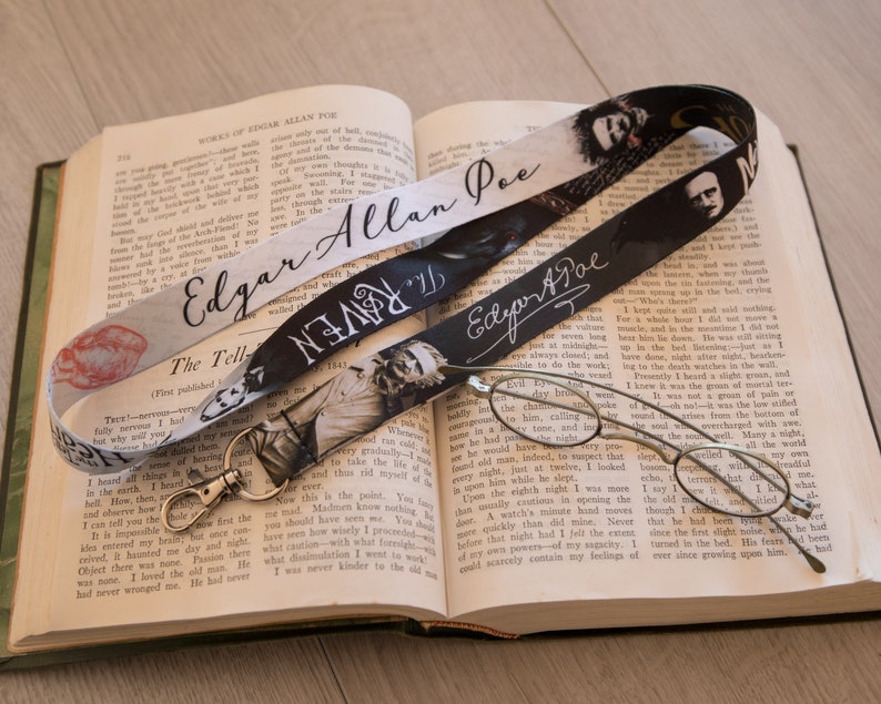 Writer Edgar Allan Poe Lanyard Raven ID Nevermore Badge - Etsy