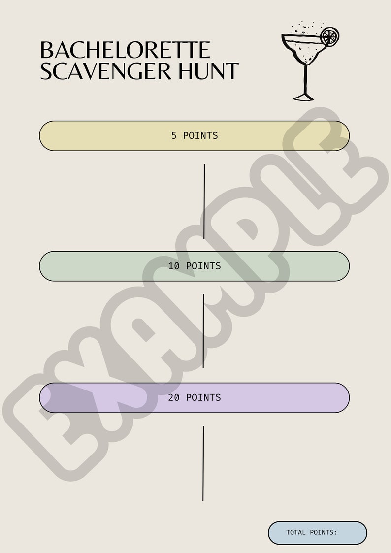 Bachelorette Scavenger Hunt Bar Crawl Game White/cream, Digital ...