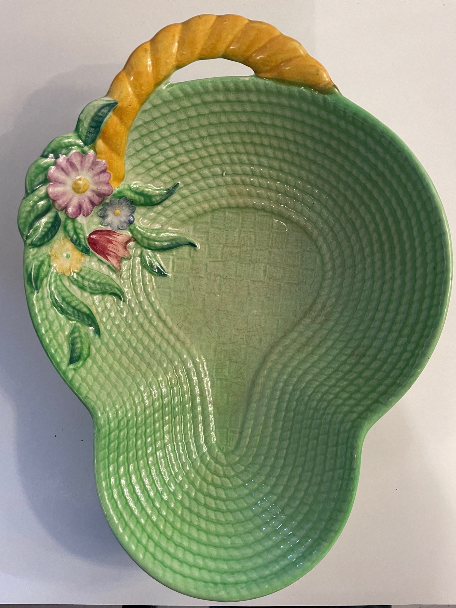 Made in England Art Deco Carlton Ware Basket Floral Fruit Bowl ...