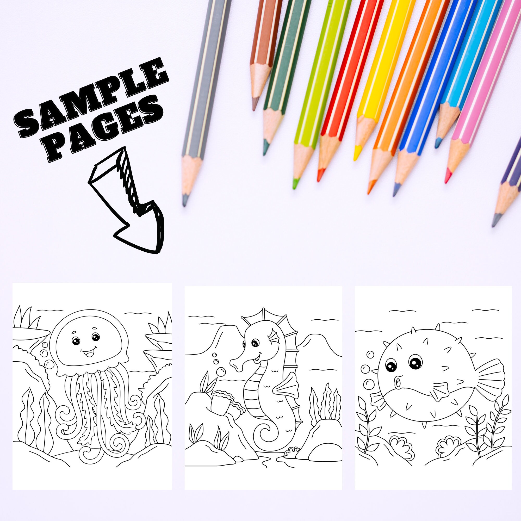 Under the Sea Coloring Book - Etsy