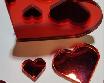 Red Heart Mirror - Etsy