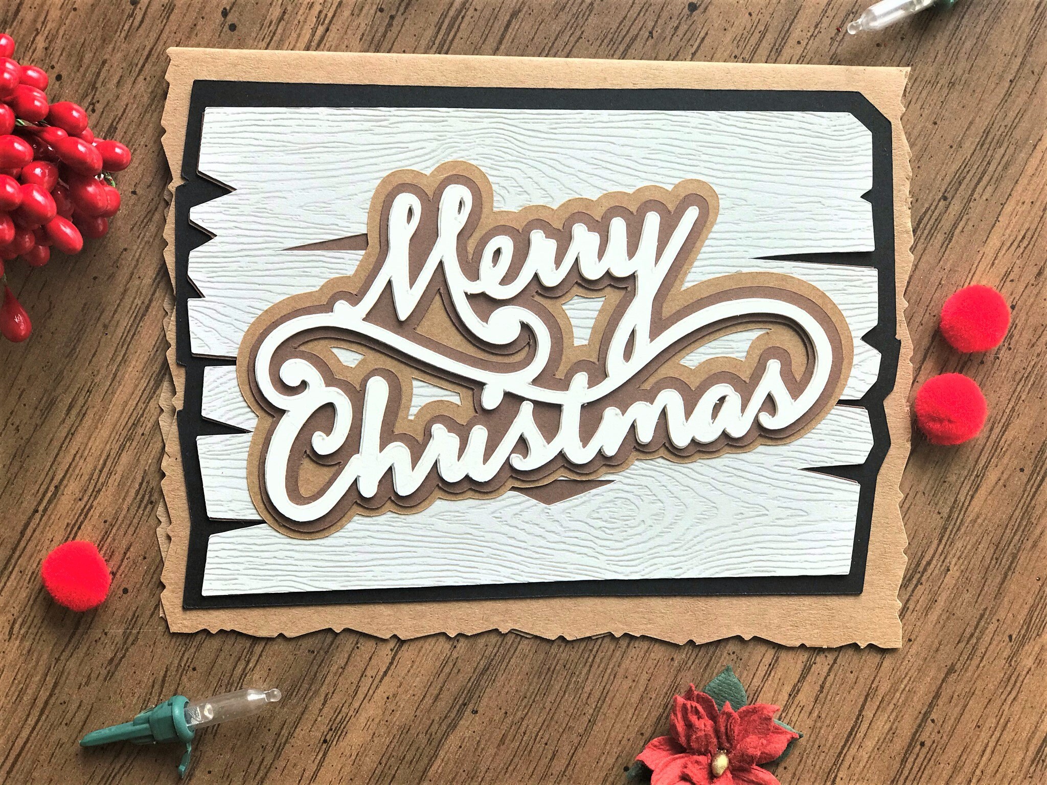Woodsy Country-Themed Merry Christmas Holiday Card - Etsy.de