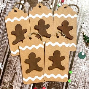 GINGERBREAD MAN Christmas Gift Tags - Customizable Set of 5 or Set of ...
