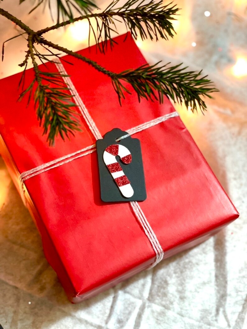Candy Cane Christmas Gift Tags Customizable Set of 5 or Set - Etsy