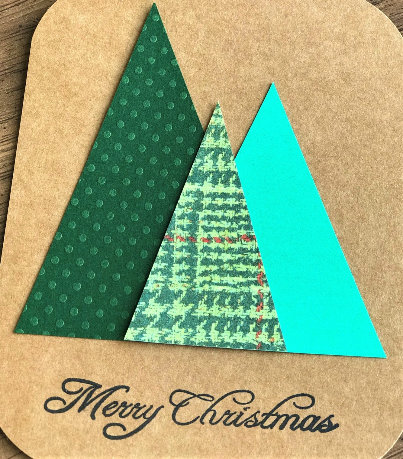 Christmas Tree Geometric Shapes Holiday Card | Etsy