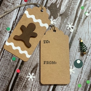 GINGERBREAD MAN Christmas Gift Tags - Customizable Set of 5 or Set of ...