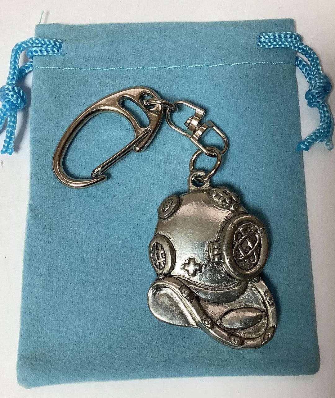 Deep Sea Divers Helmet Quality Silver Pewter Chunky Keyring (P) - Etsy