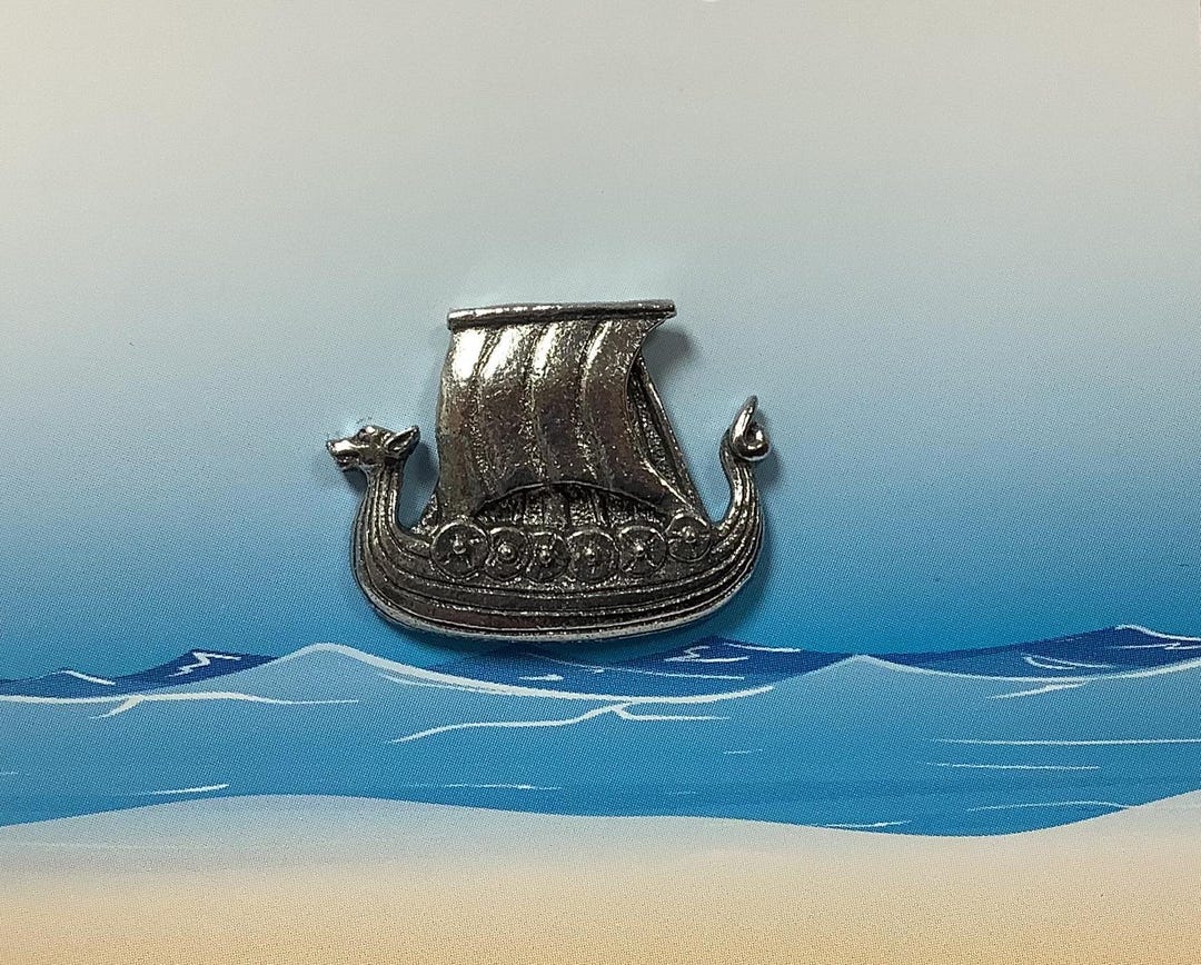 Viking Ship / Boat Silver Pewter Pin Badge (W) - Etsy