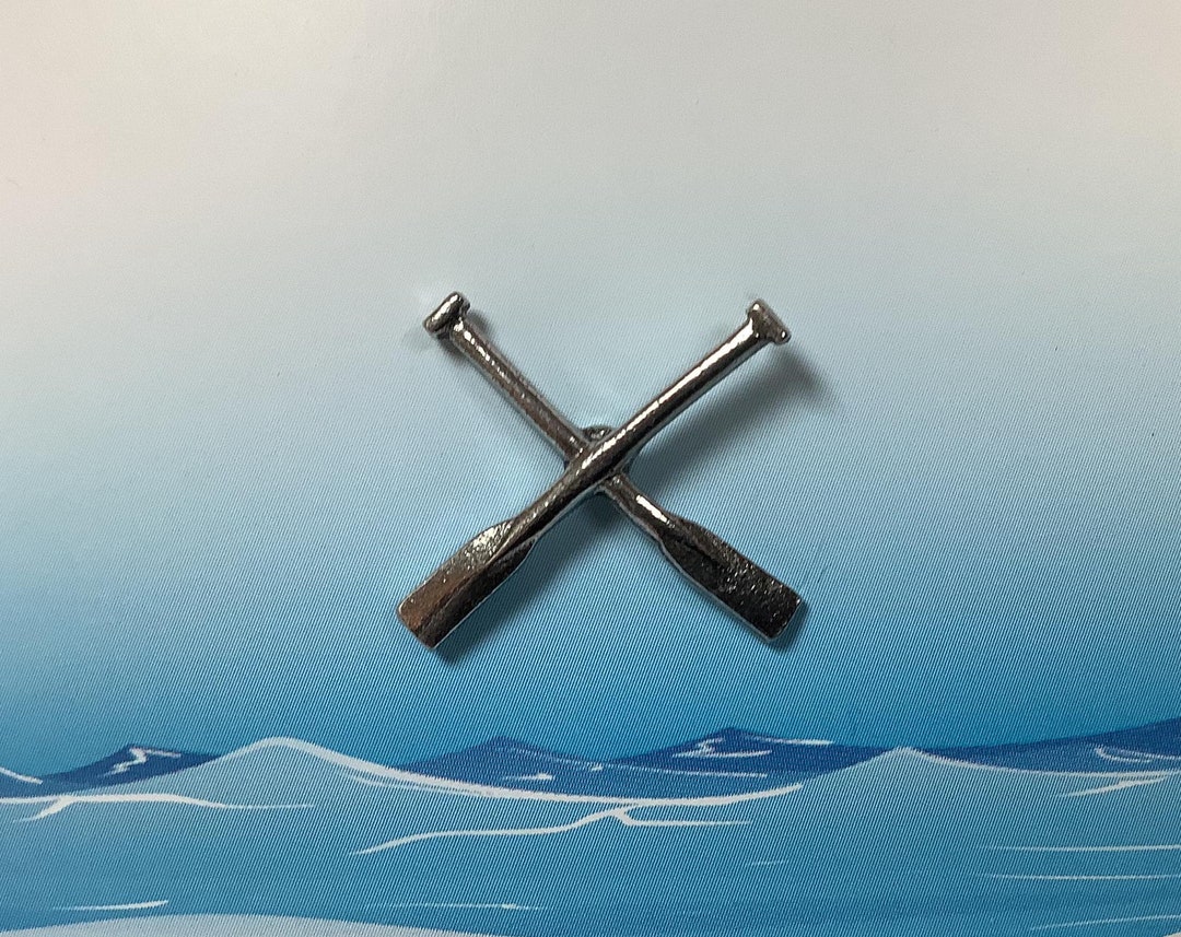 Crossed Rowing Oars Silver Pewter Pin Badge (W) - Etsy