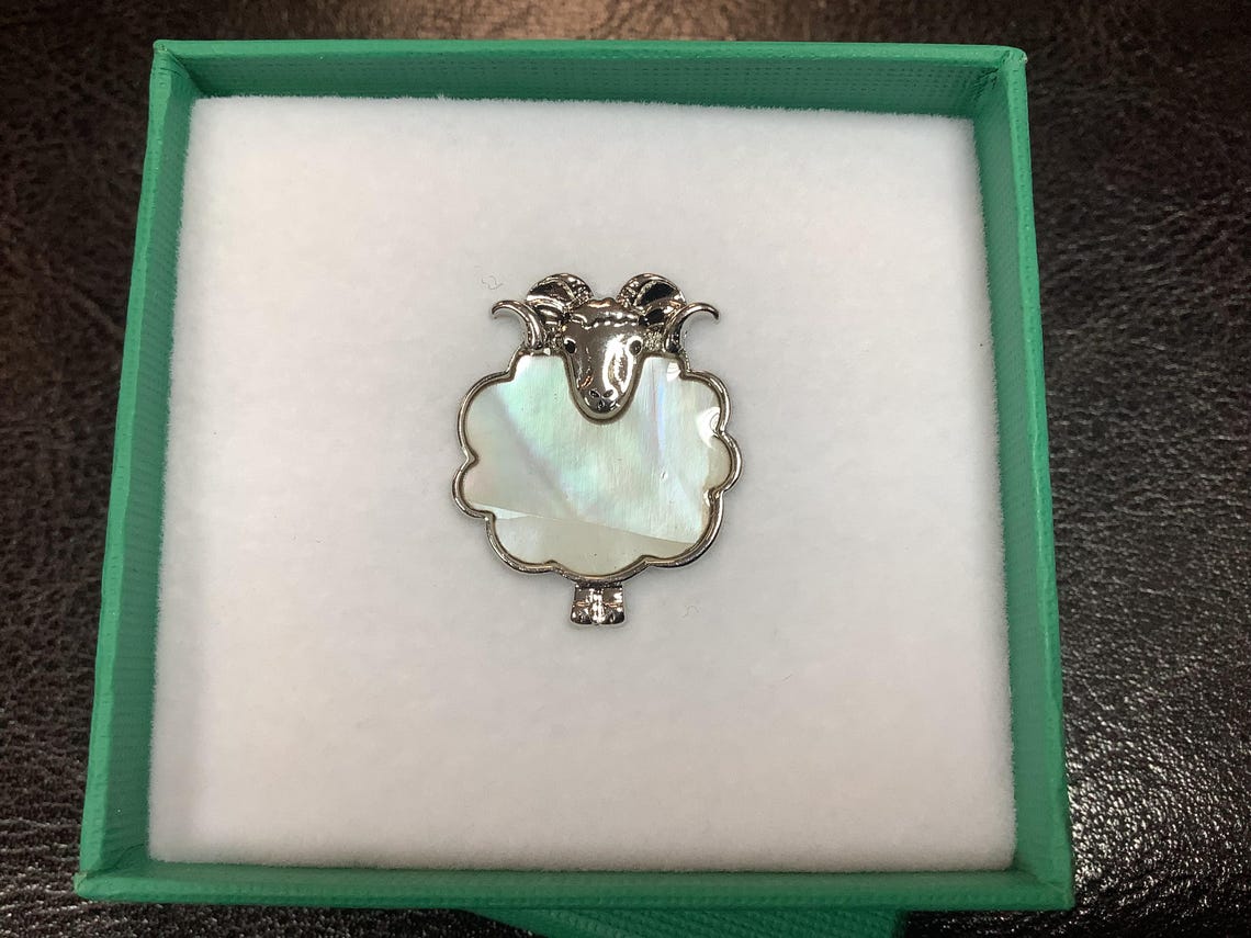 Cute Heritage Sheep Mother of Pearl Shell Pin Badge - Etsy