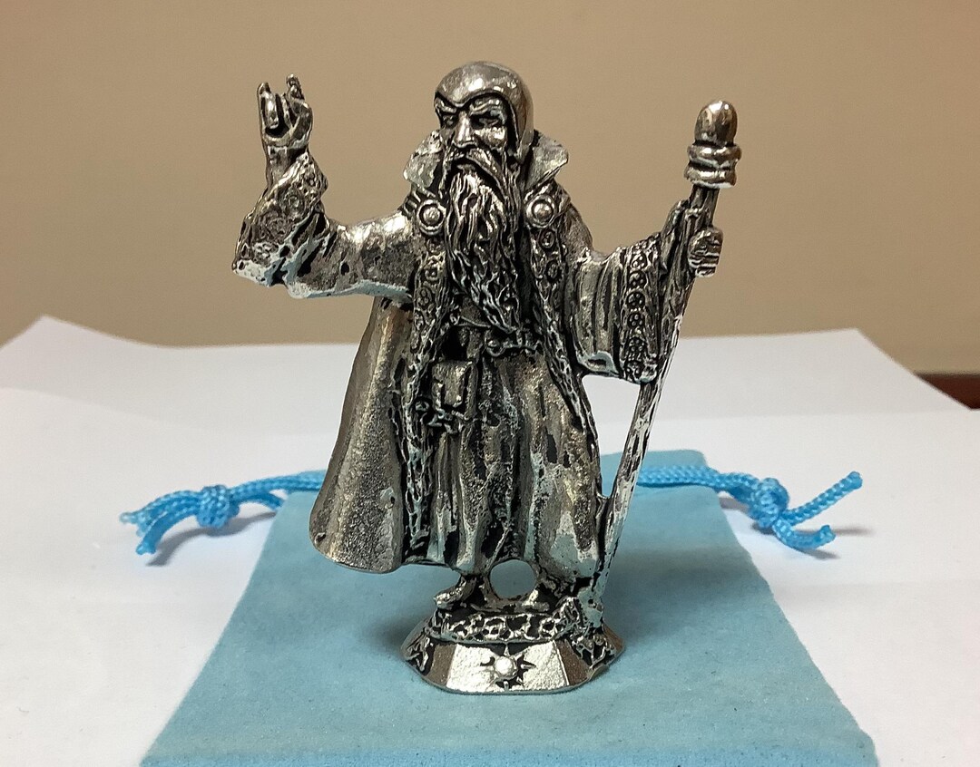Merlin Quality Silver Pewter Small Statue (B) - Etsy