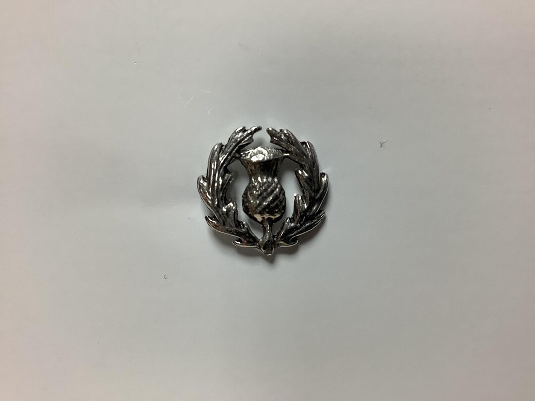 Scottish Thistle Silver Pewter Pin Badge (P) - Etsy