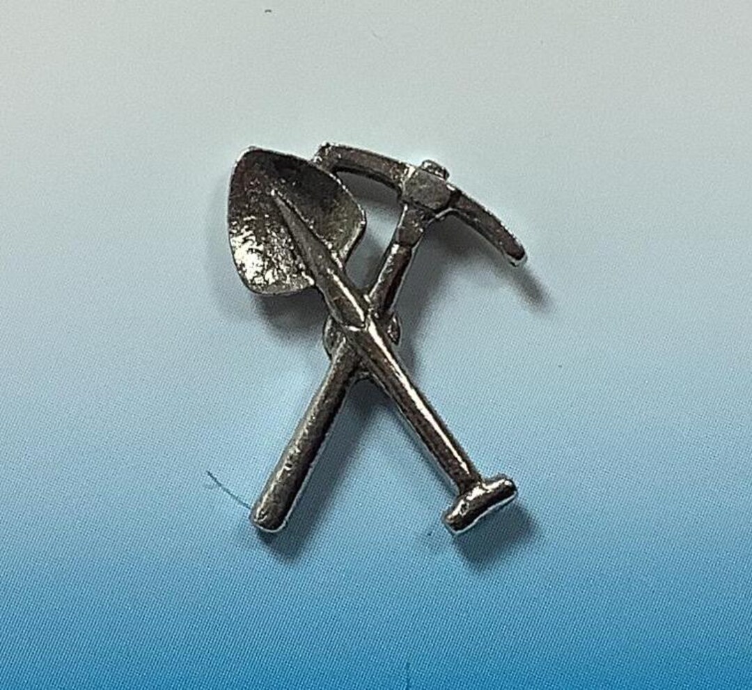 Miner’s Pick & Shovel Silver Pewter Pin Badge (W) - Etsy