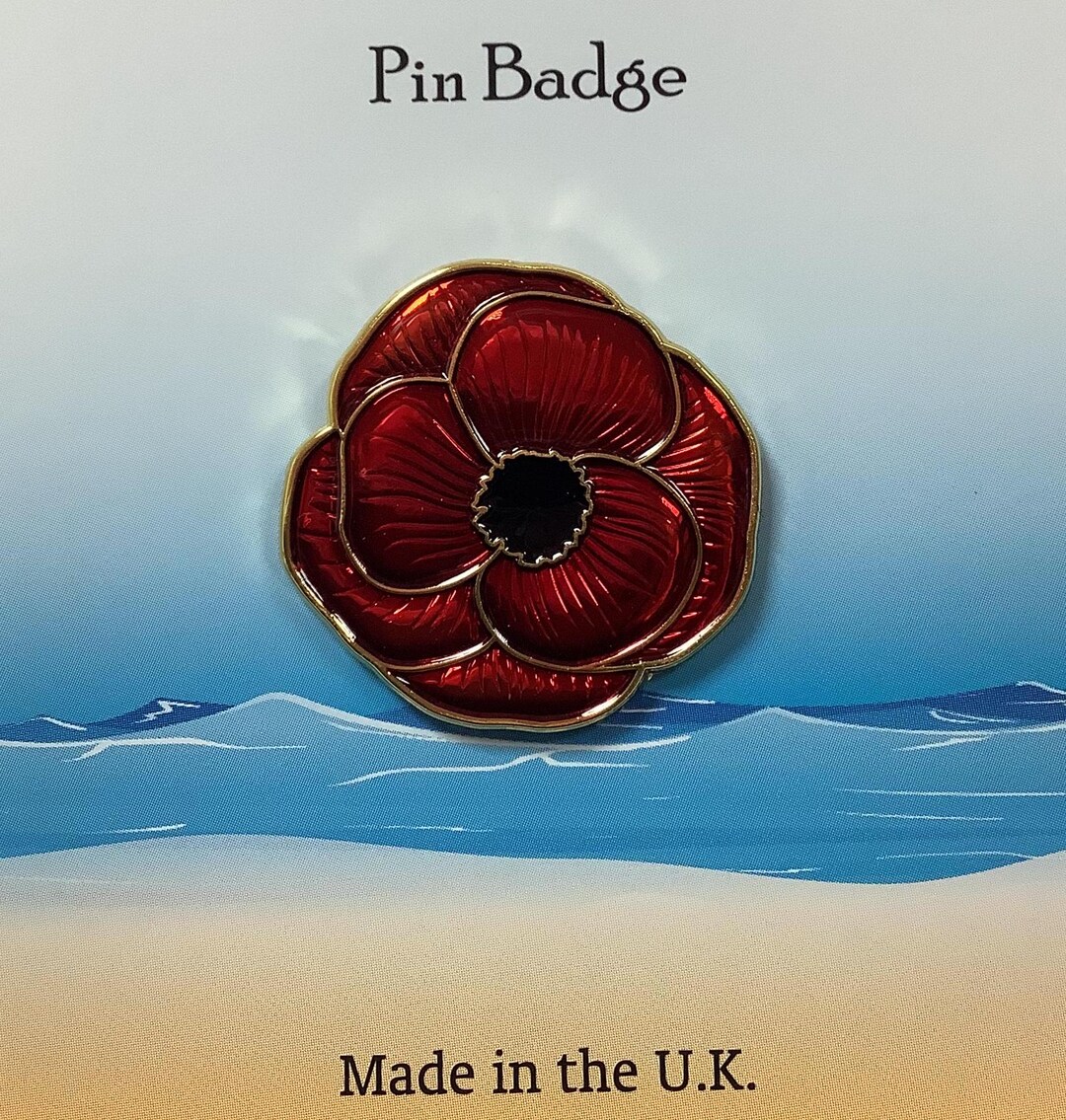 Stunning Enamelled Red Poppy Pin Badge (W) - Etsy