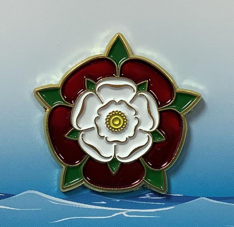 Tudor Rose Enamelled Metal Pin Badge (W) - Etsy