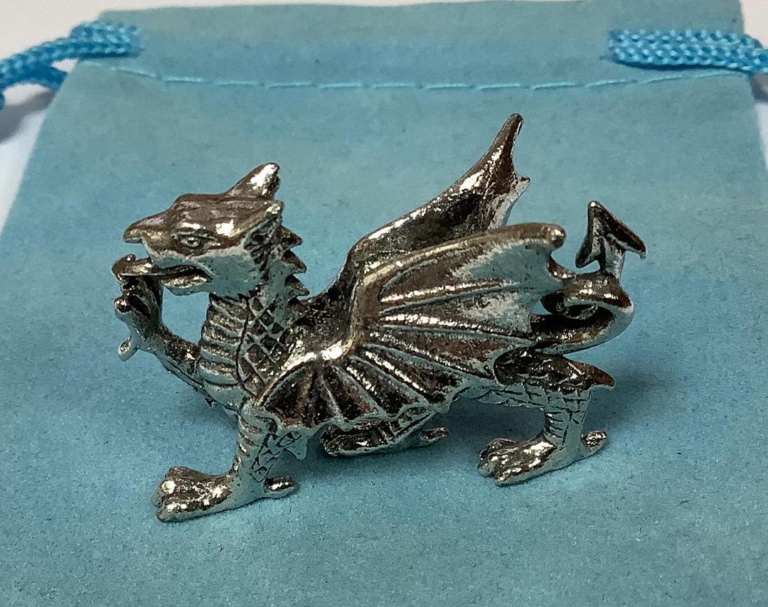 Welsh Dragon 3D Silver Pewter Small Statue (W) - Etsy