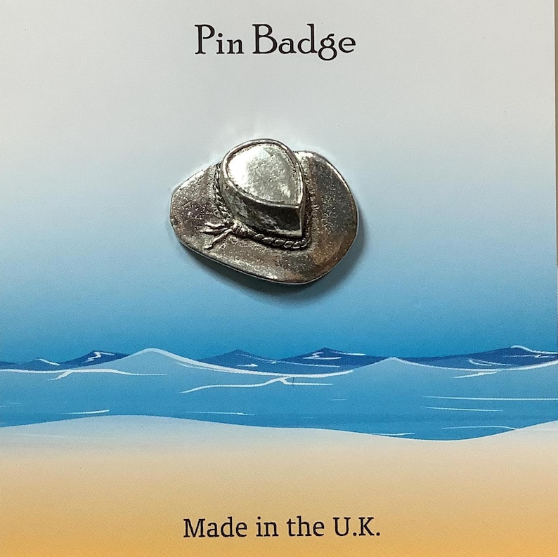 Stetson / Cowboy Hat Silver Pewter Pin Badge (P) - Etsy