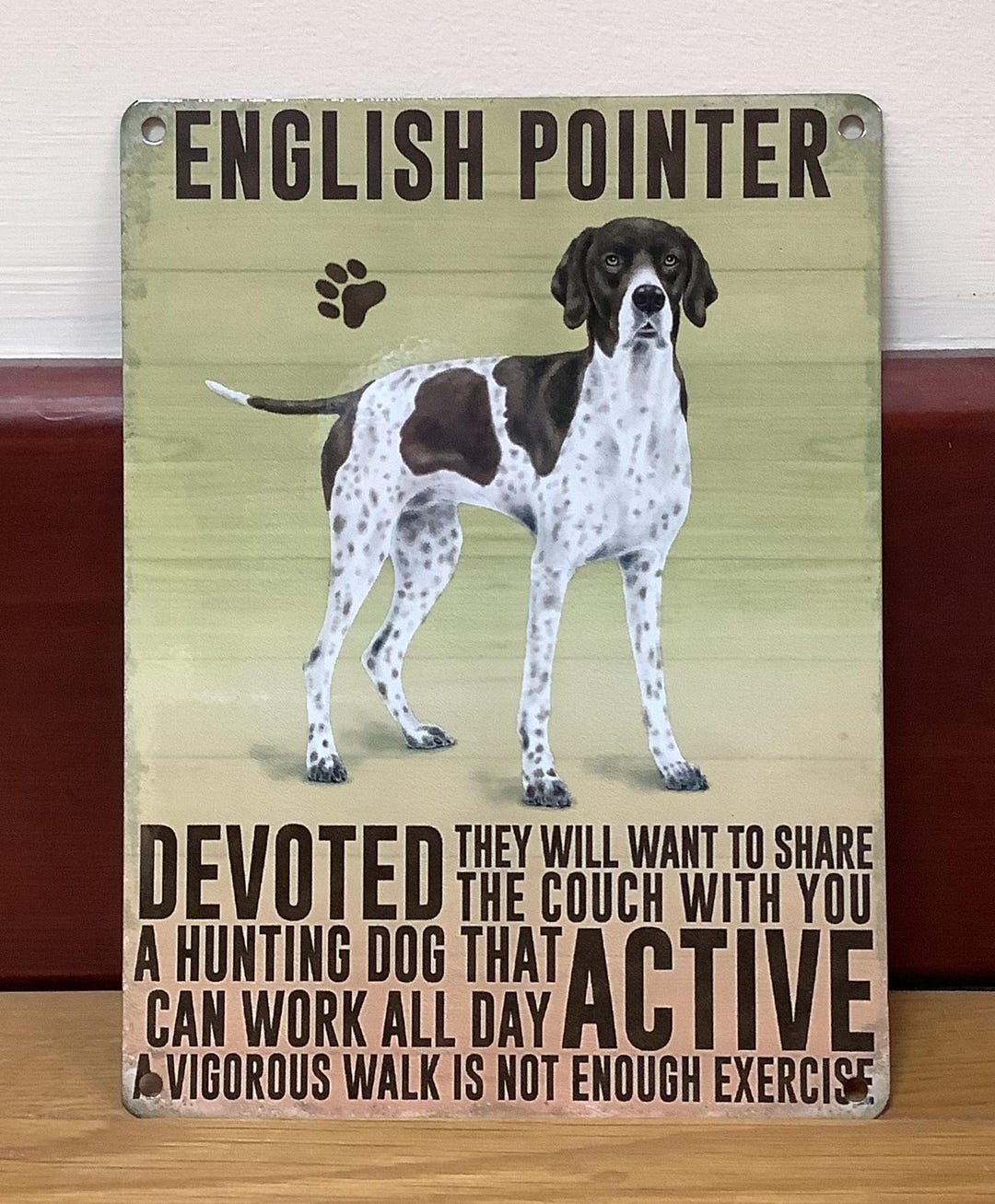 English Pointer Vintage Style Metal Wall Hanging Dog Sign - Etsy
