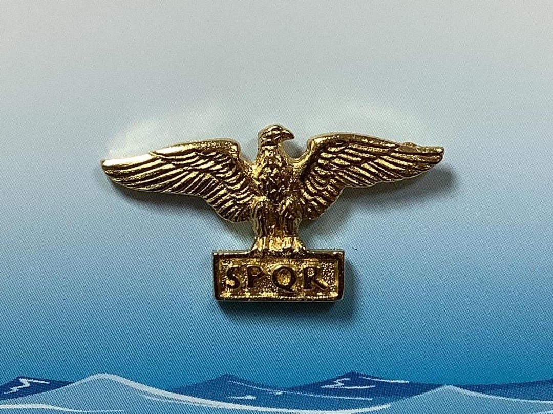 Roman Eagle SPQR Gold Plated Pewter Pin Badge (W) - Etsy