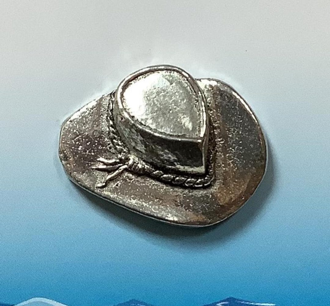 Stetson / Cowboy Hat Silver Pewter Pin Badge (P) - Etsy