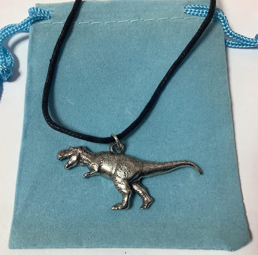 Tyrannosaurus Rex / T-rex Silver Pewter Pendant on A Waxed Cord (W) - Etsy