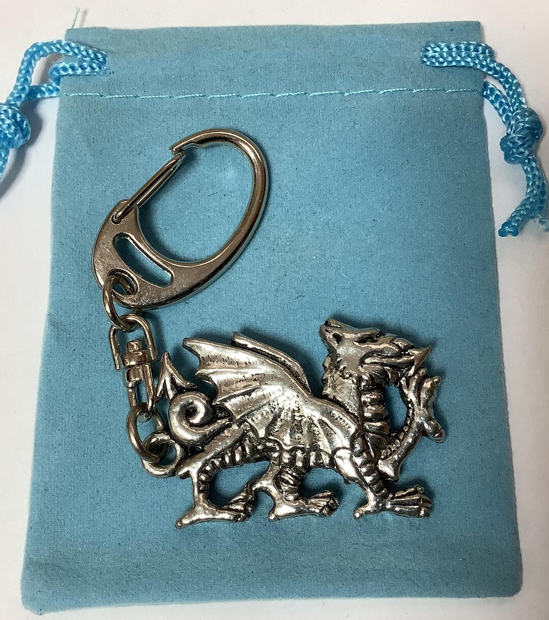 Welsh Dragon Quality Silver Pewter Chunky Keyring (P) - Reduced - Etsy