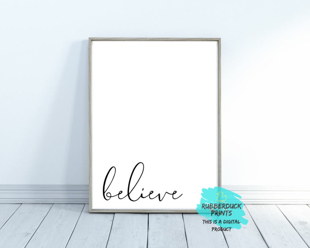 Believe Print at Home Digital Download Art Printable. Wall - Etsy