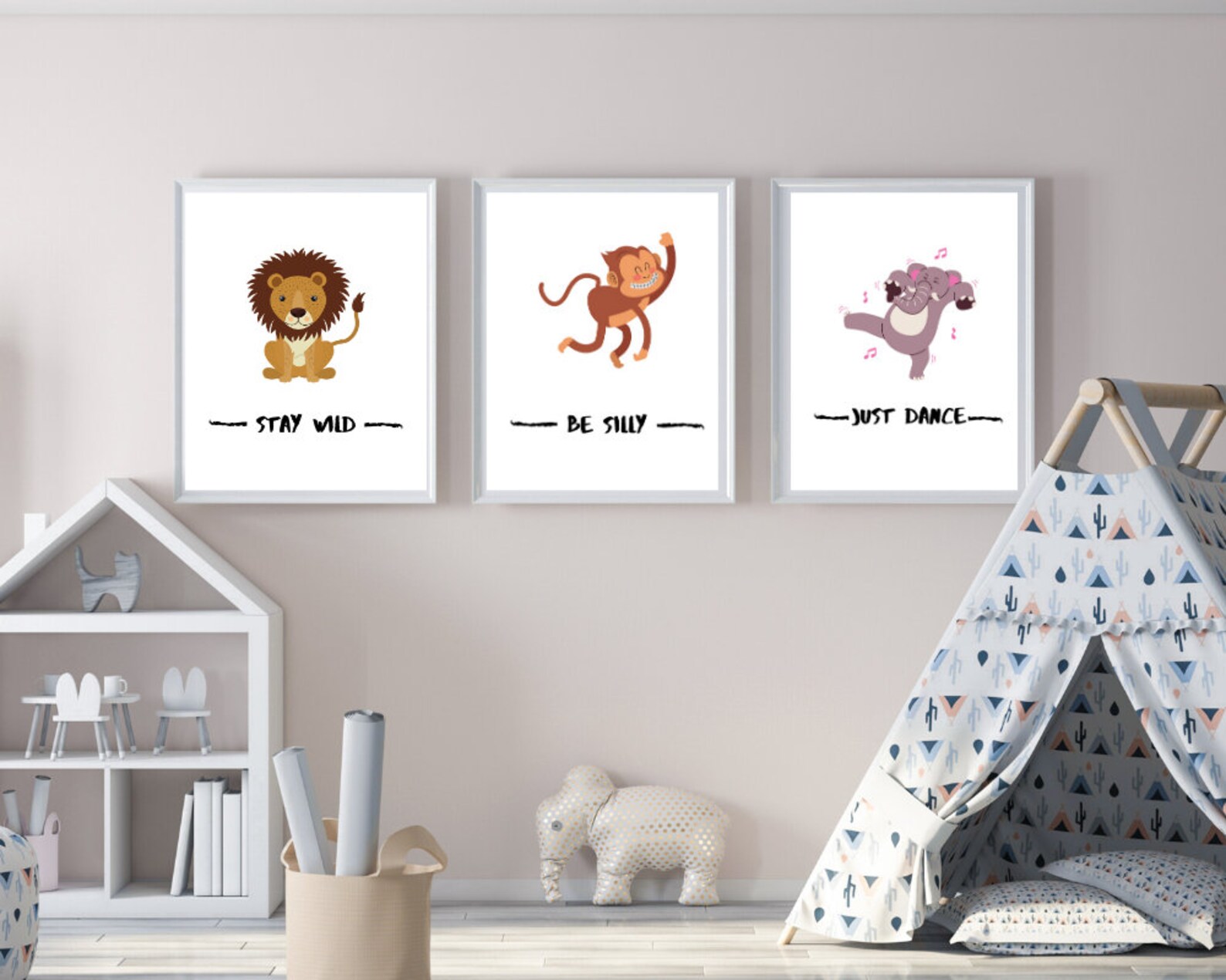 Set of 3 Animal Nursery Wall Art Prints Ideal for a - Etsy