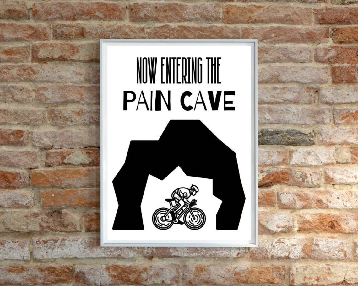Now entering the pain cave cycling wall art print A4 | Etsy