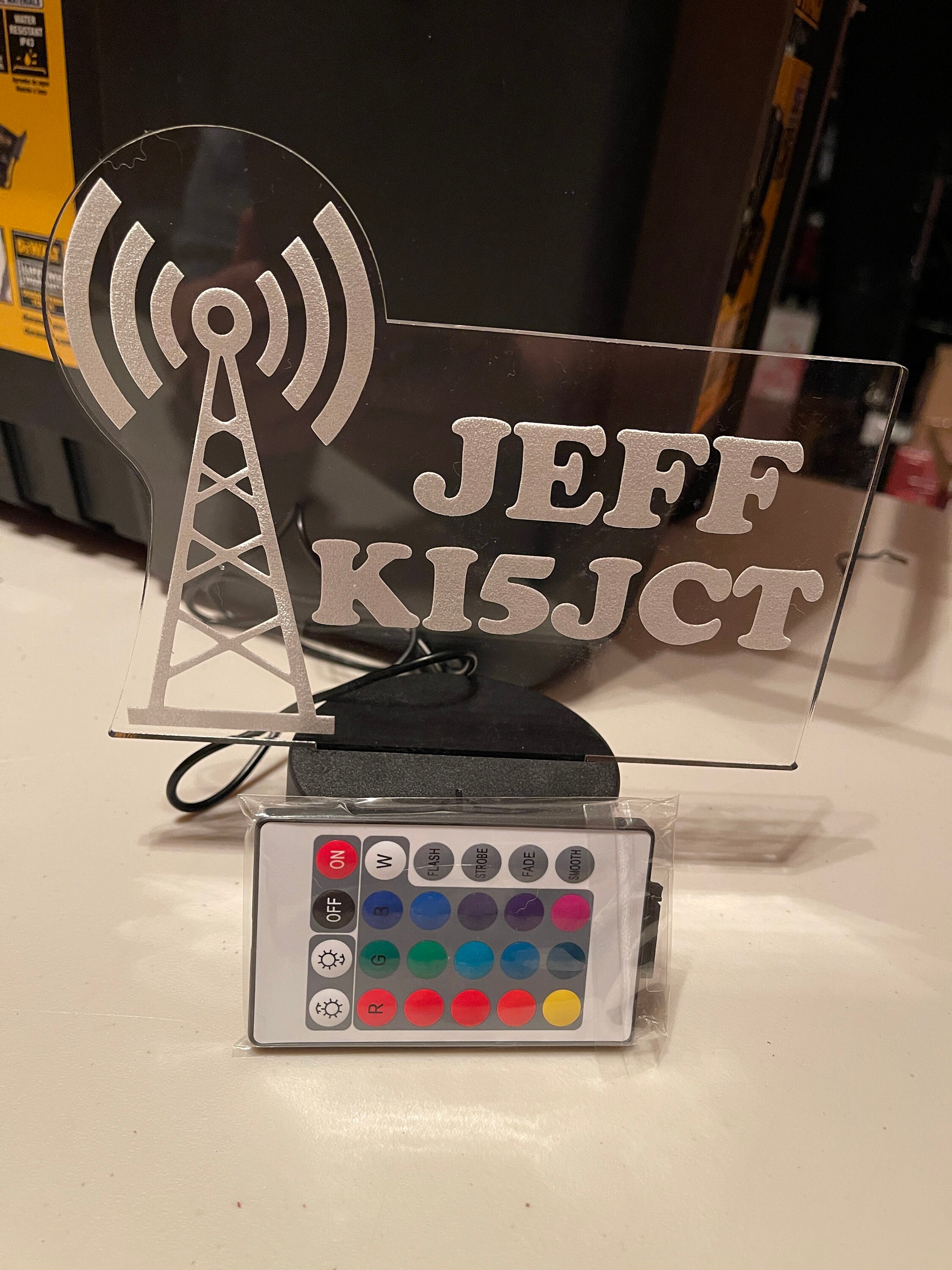 Personalized HAM Radio Name and Call Sign - Engraved Acrylic - LED ...