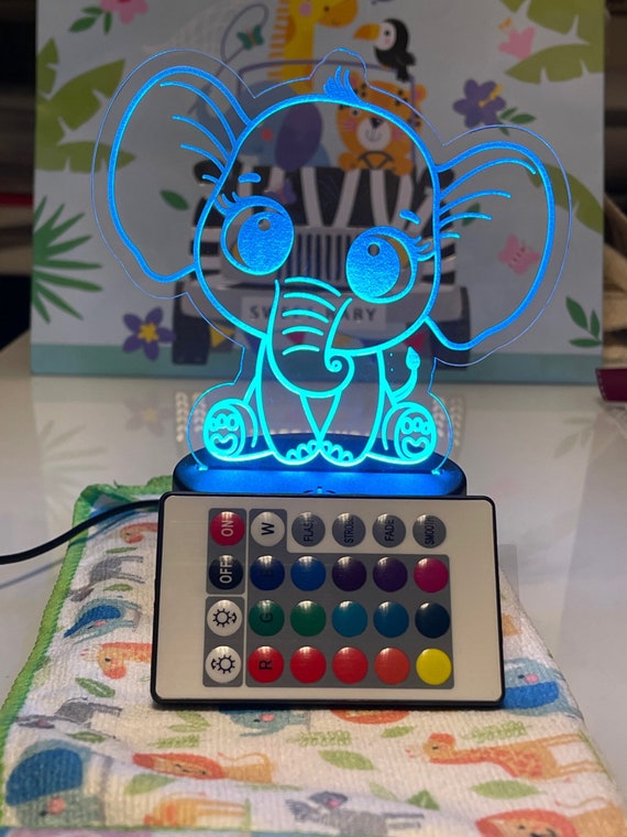 Baby Elephant LED Night Light - Etsy