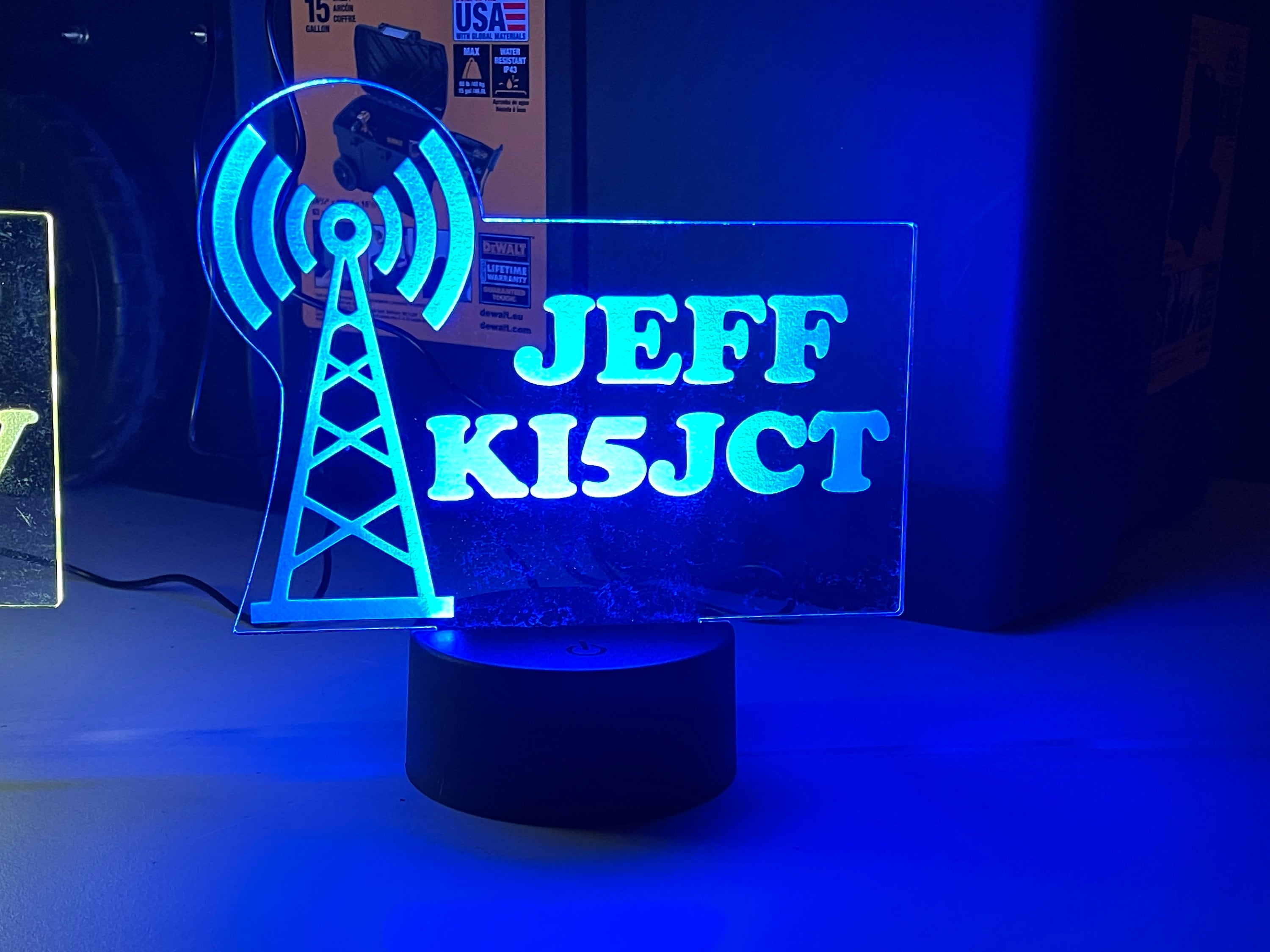 Personalized HAM Radio Name and Call Sign - Engraved Acrylic - LED ...