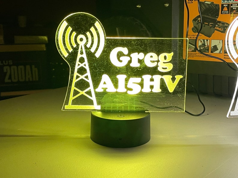 Personalized HAM Radio Name and Call Sign - Engraved Acrylic - LED ...
