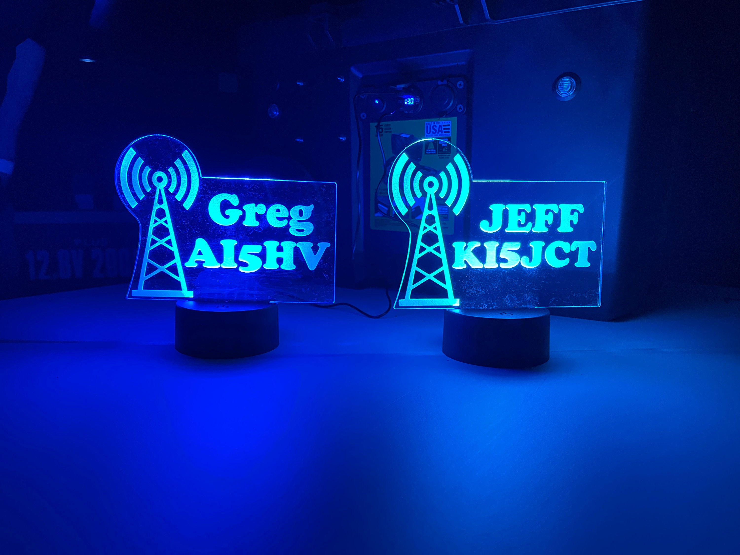 Personalized HAM Radio Name and Call Sign - Engraved Acrylic - LED ...
