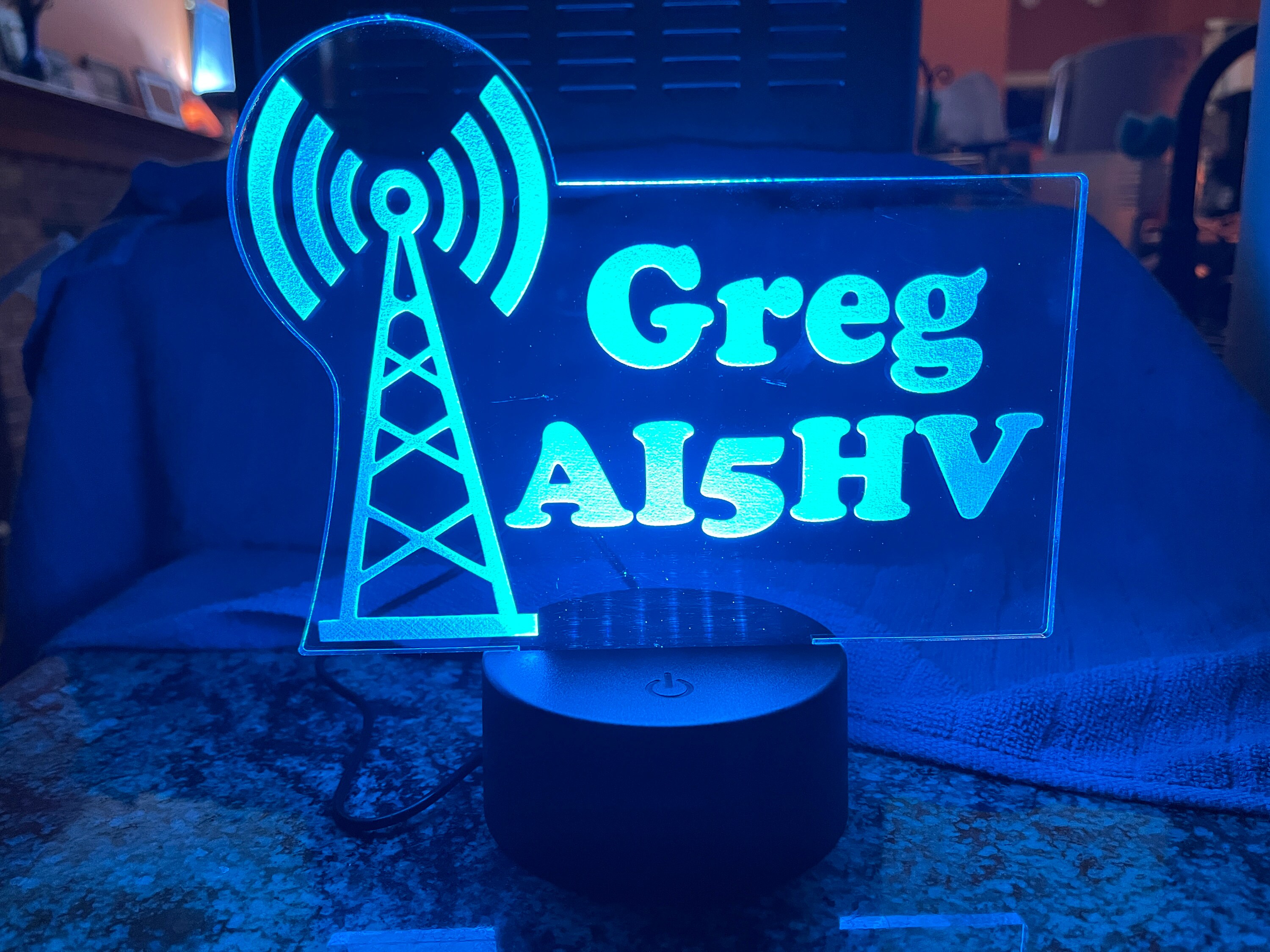 Personalized HAM Radio Name and Call Sign - Engraved Acrylic - LED ...