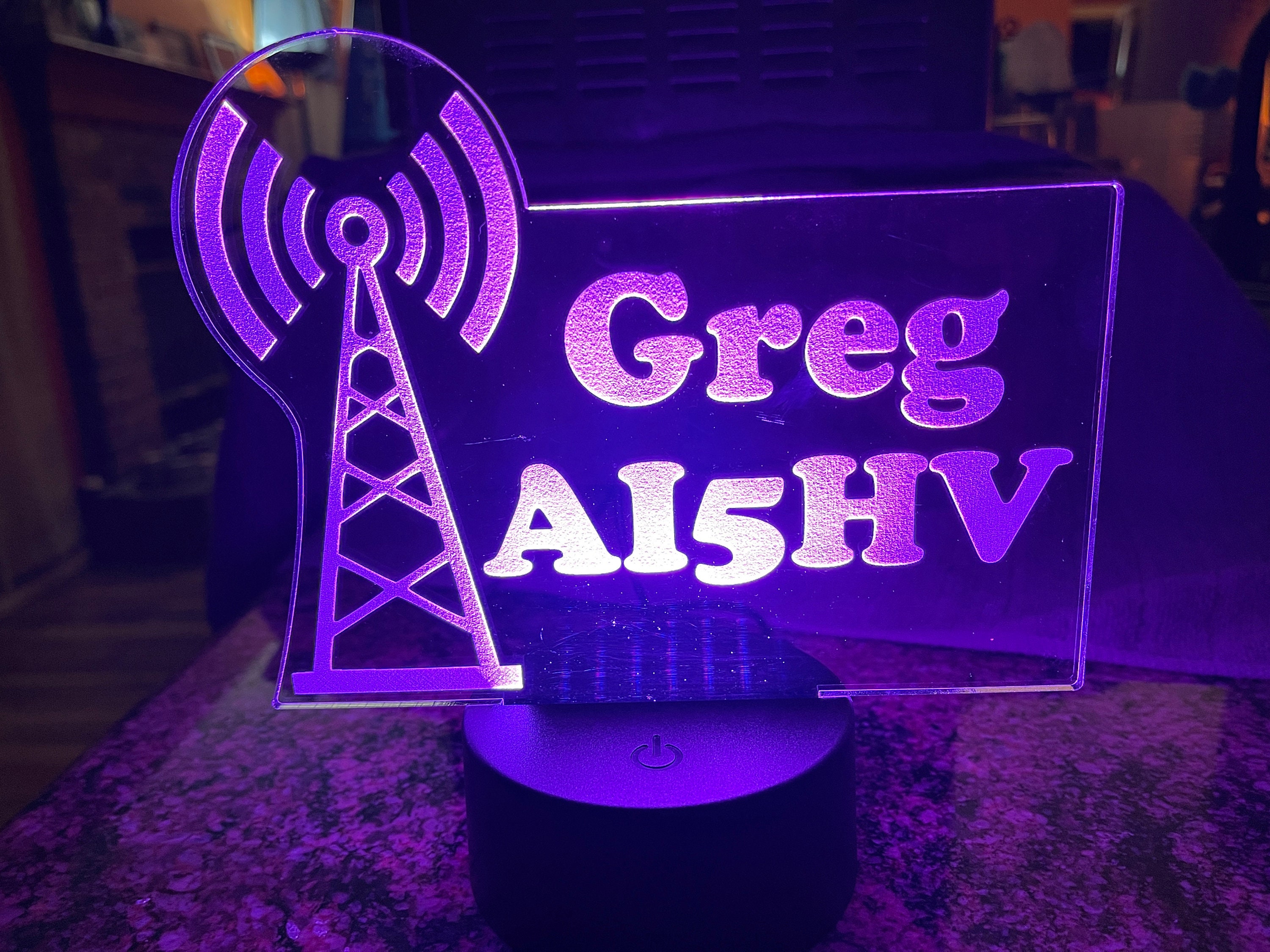 Personalized HAM Radio Name and Call Sign - Engraved Acrylic - LED ...
