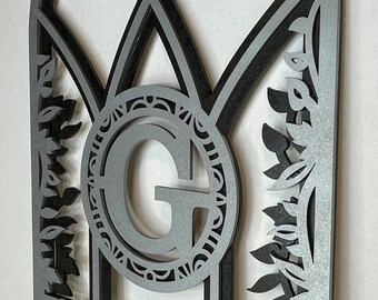 3D Double Layer Cathedral Window Monogram, Arch Window, Name Sign ...