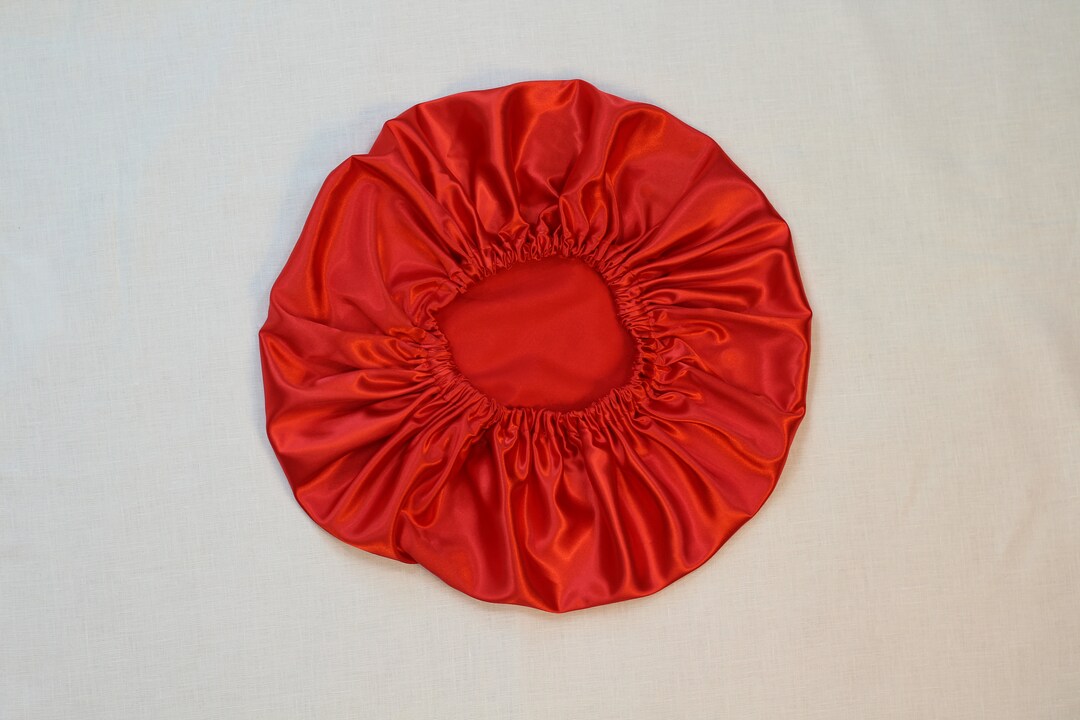 Red Satin Bonnet/ Silky Satin Bonnet/ Hair Bonnet for Women/ Night ...