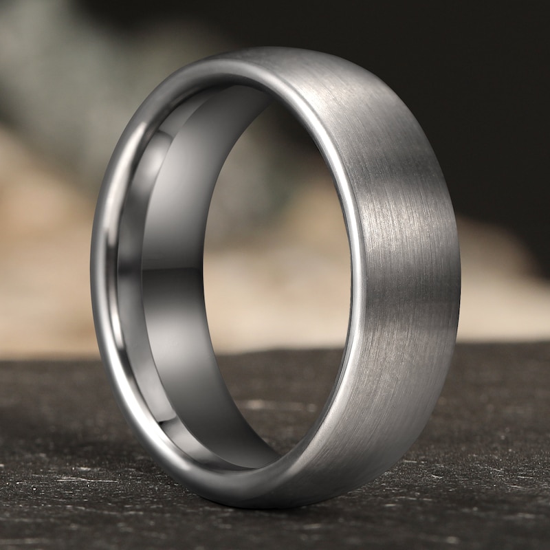 Brushed Silver Ring - Etsy