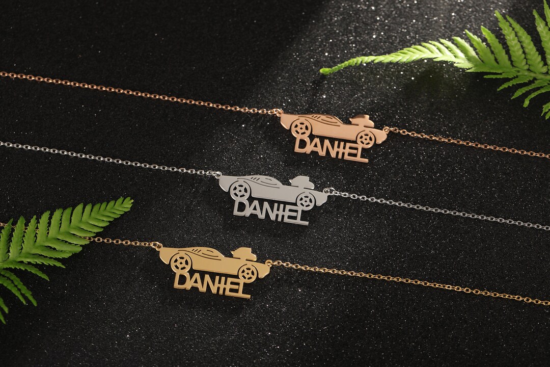 Race Car Name Necklace Personalized, Personalized Name Necklaces ...