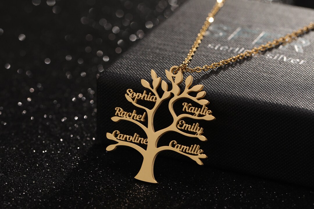 Personalized Family Tree Name Necklace, Name Necklace, Tree of Life ...