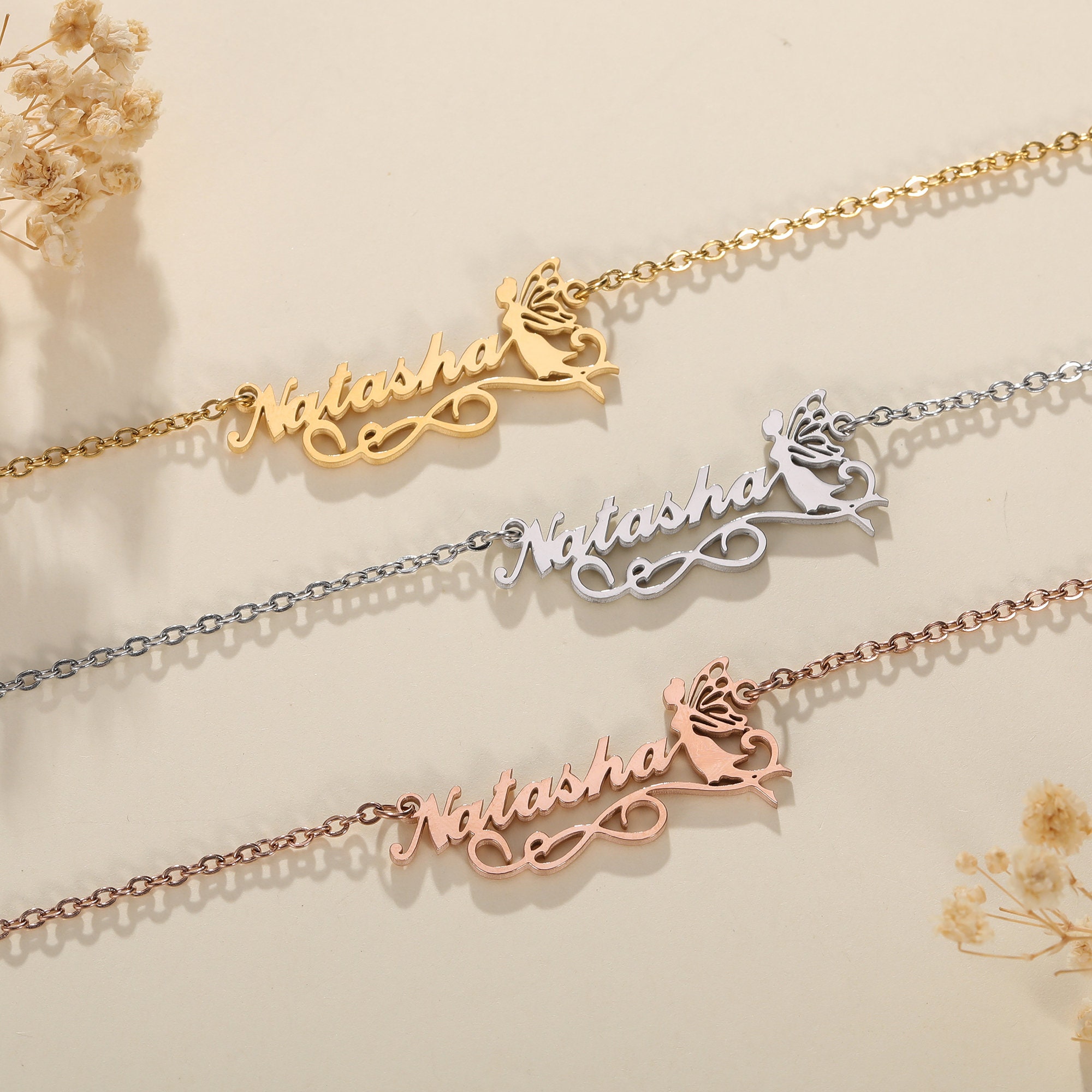 Angel Wings Necklace • Fairy Wings • Personalized Name Necklaces • Gift ...