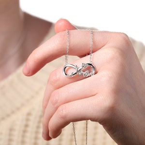 Infinity Name Necklace, Personalized Infinity Necklace, Infinity Necklace With Rose, Sterling ...